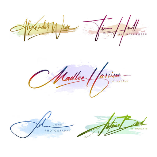 Watercolor Signature Logo Maker | Artlogo